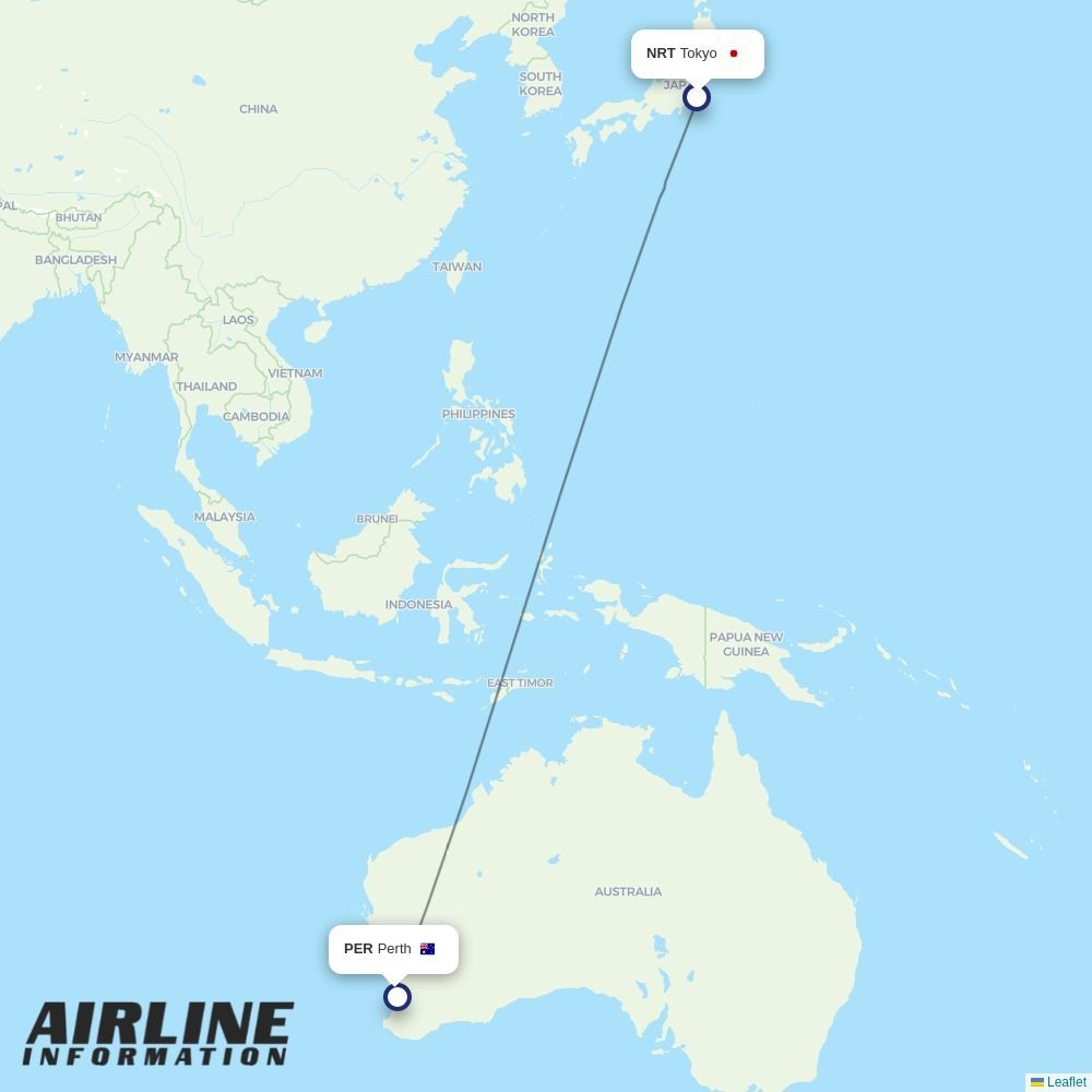 Airlines with flights from Tokyo to Perth (NRT to PER) | Airline ...
