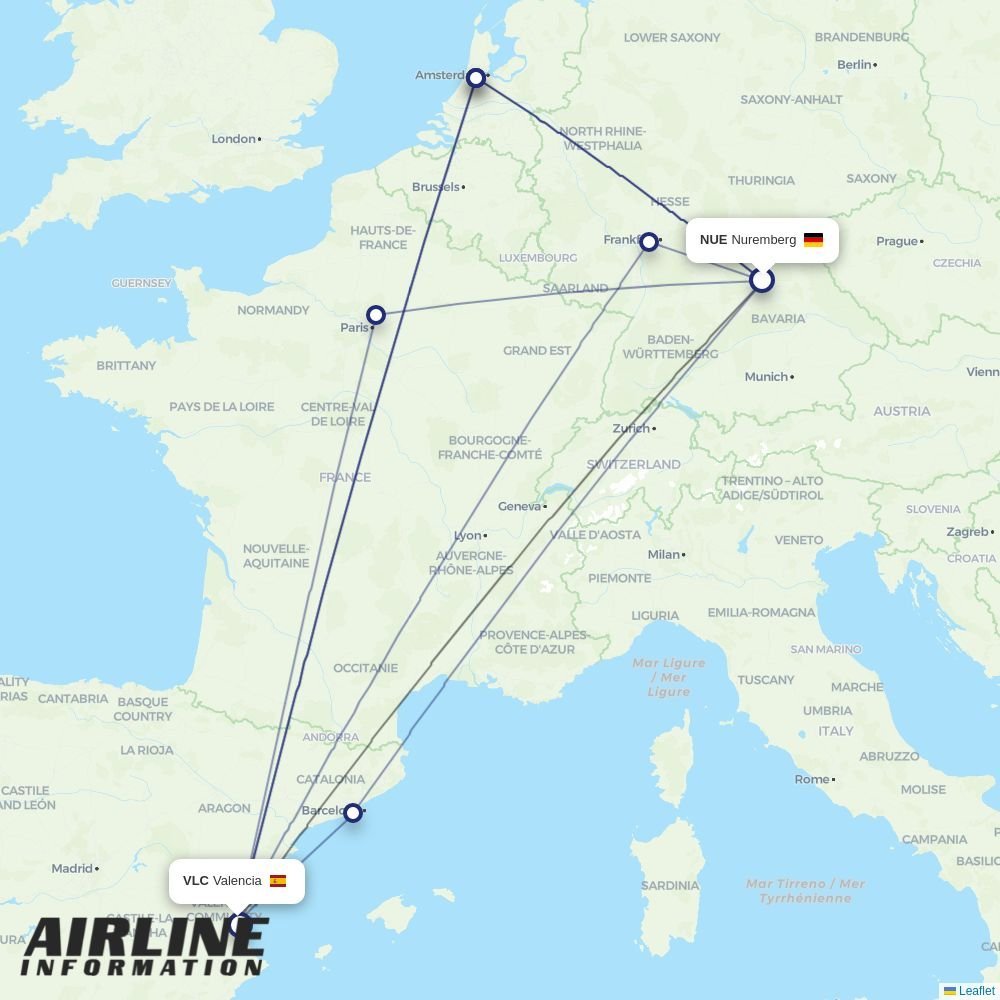 Airlines With Flights From Nuremberg To Valencia Nue To Vlc Airline