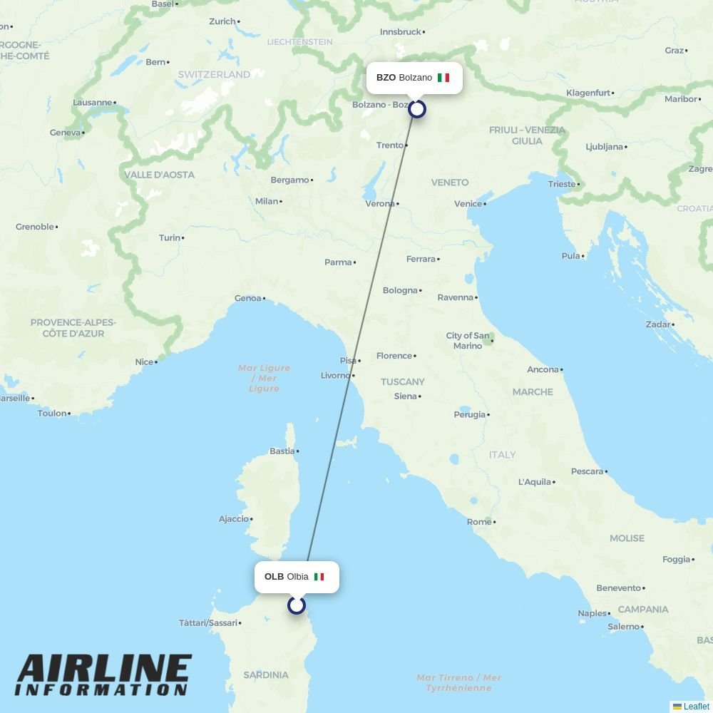 Airlines with flights from Olbia to Bolzano (OLB to BZO) | Airline ...