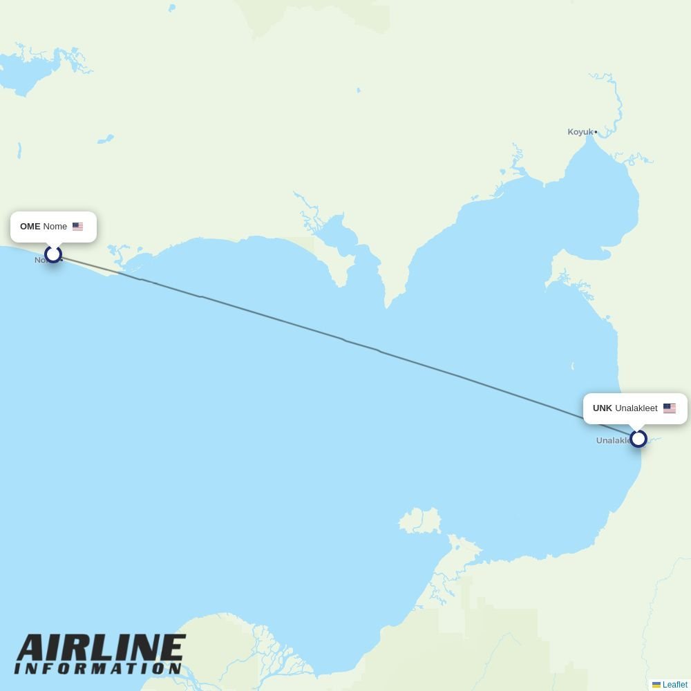 Airlines with flights from Nome to Unalakleet (OME to UNK) | Airline ...