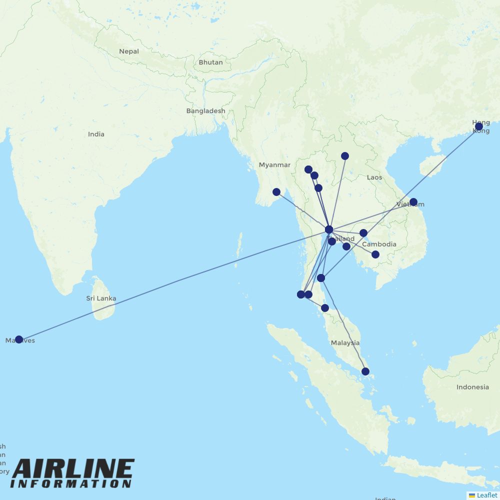 Bangkok Airways airline - PG - flights, aircrafts, destinations ...