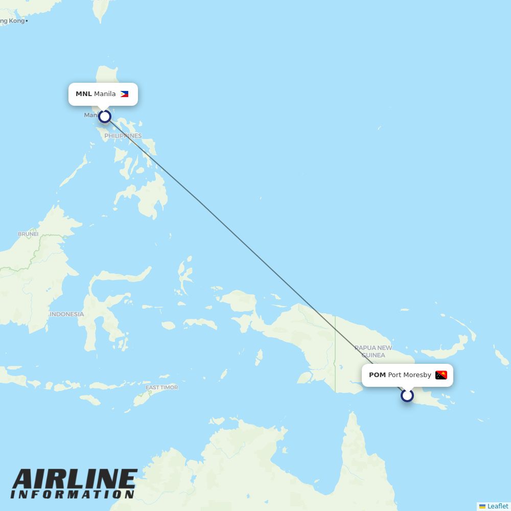 Airlines with flights from Port Moresby to Manila (POM to MNL ...
