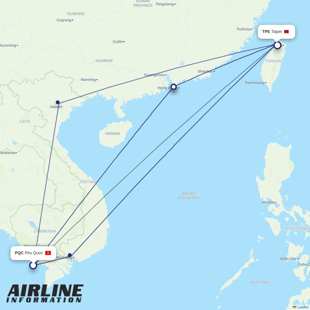 Airlines with flights from Phu Quoc to Taipei (PQC to TPE) | Airline ...