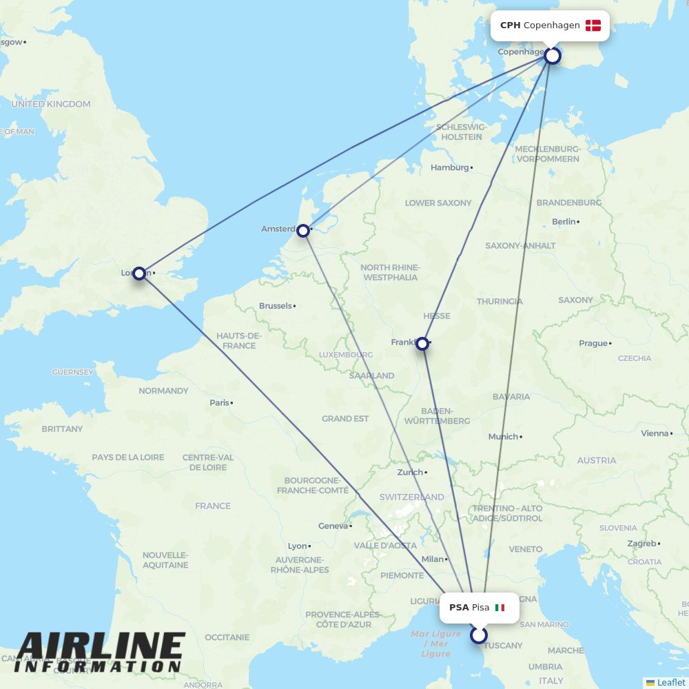 Airlines with flights from Pisa to Copenhagen (PSA to CPH) | Airline ...