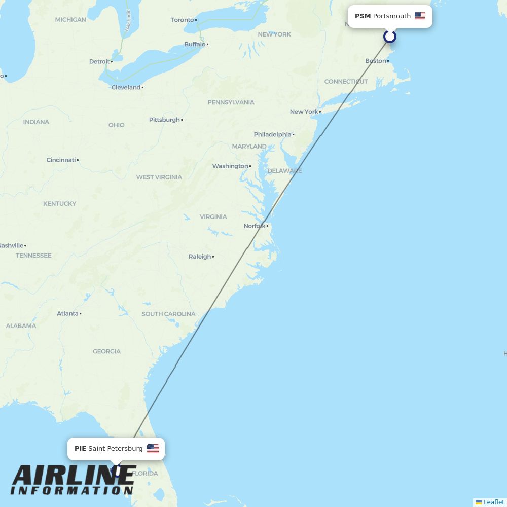 Airlines with flights from Portsmouth to Saint Petersburg (PSM to PIE ...