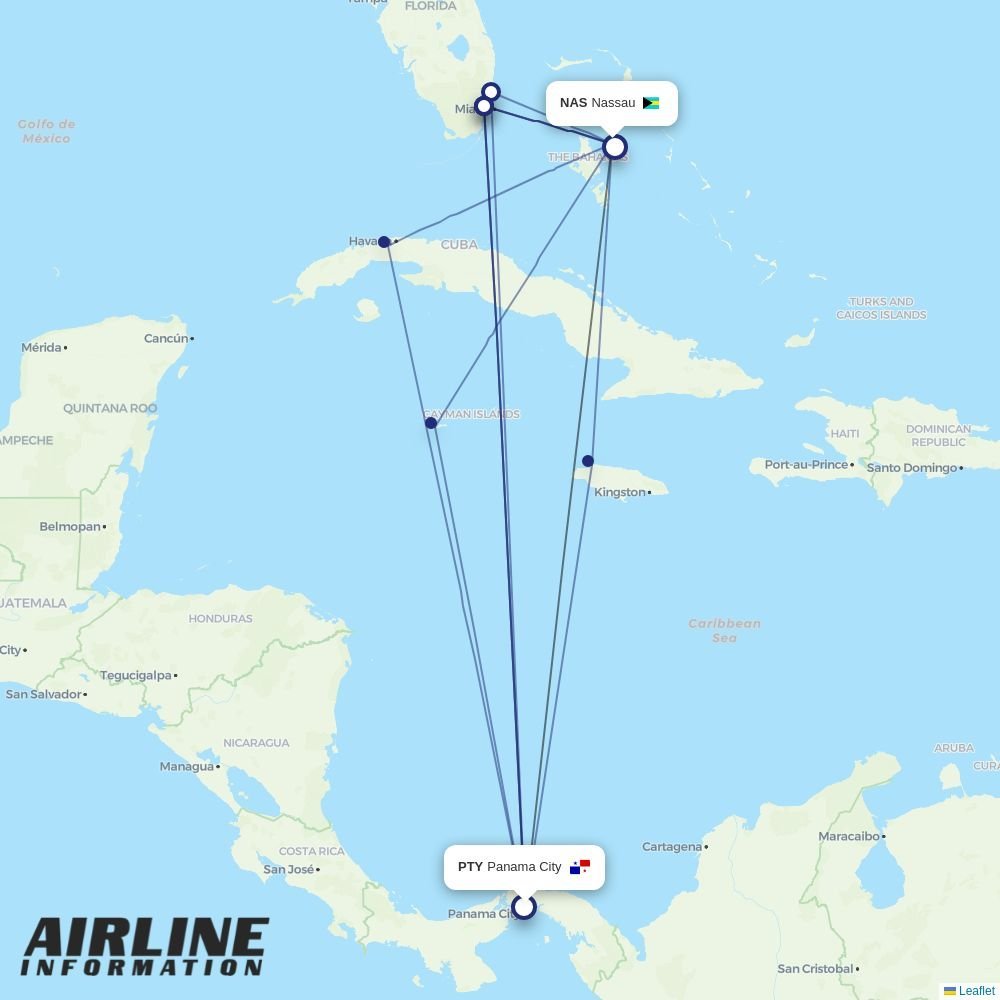 Airlines with flights from Panama City to Nassau (PTY to NAS) | Airline ...