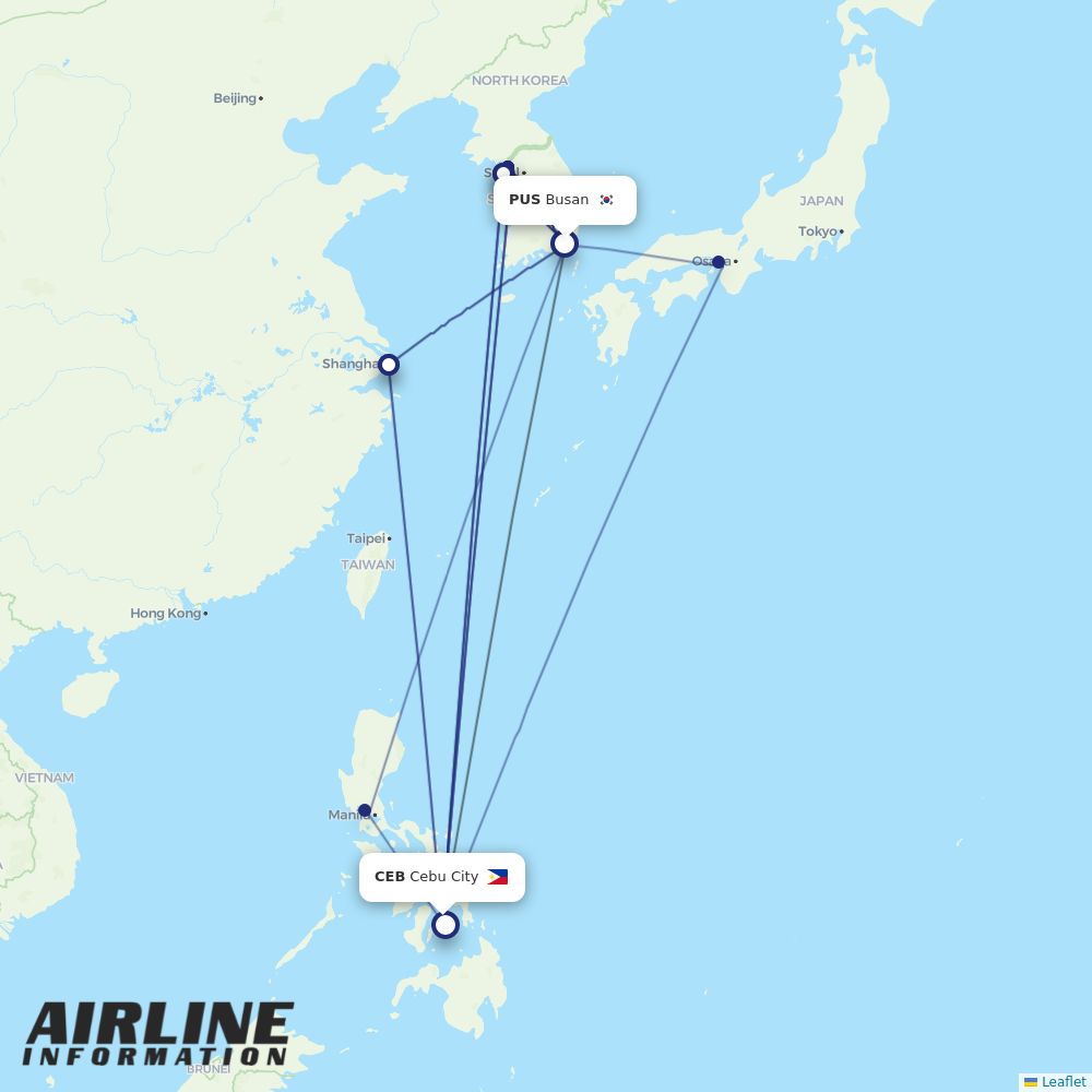 Airlines with flights from Busan to Cebu City (PUS to CEB) | Airline ...