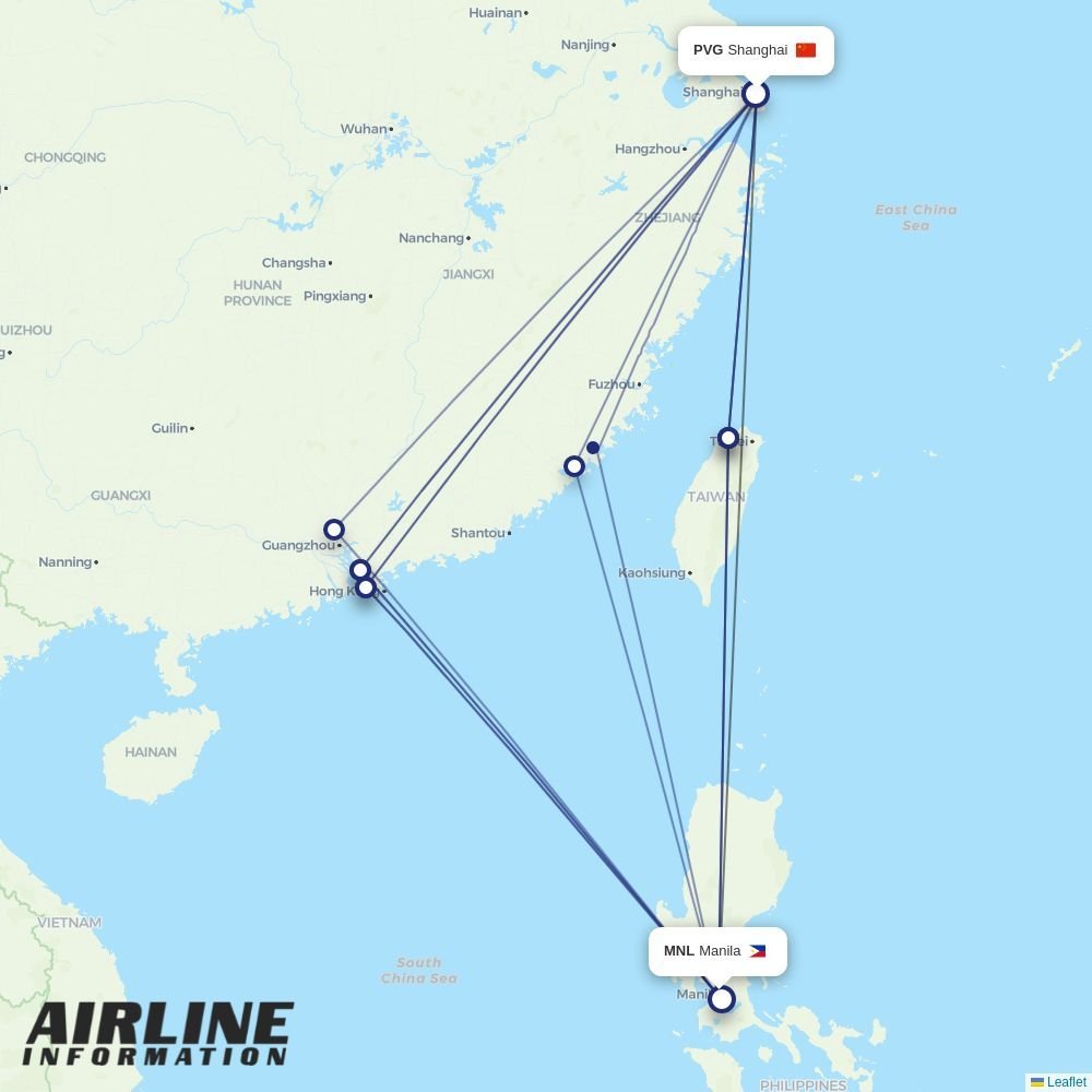 Airlines with flights from Shanghai to Manila (PVG to MNL) | Airline ...