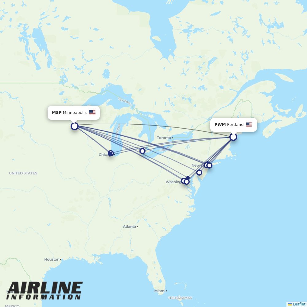 Airlines with flights from Portland to Minneapolis (PWM to MSP) | Airline Information