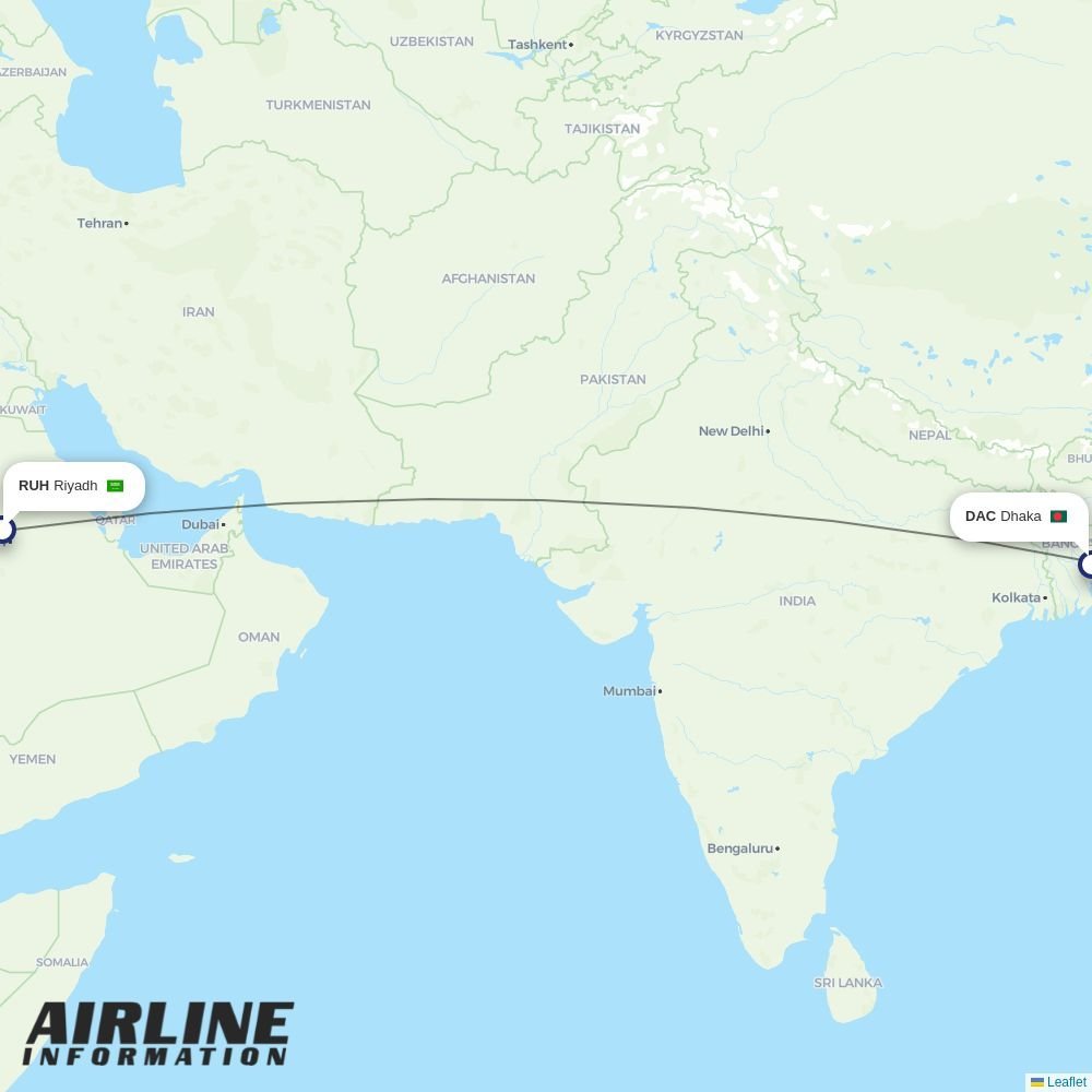 Airlines with flights from Riyadh to Dhaka (RUH to DAC) | Airline ...