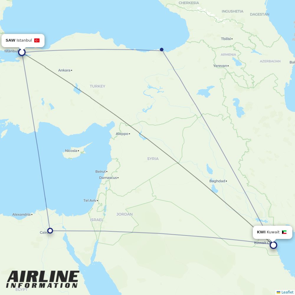 Airlines with flights from Istanbul to Kuwait (SAW to KWI) | Airline ...
