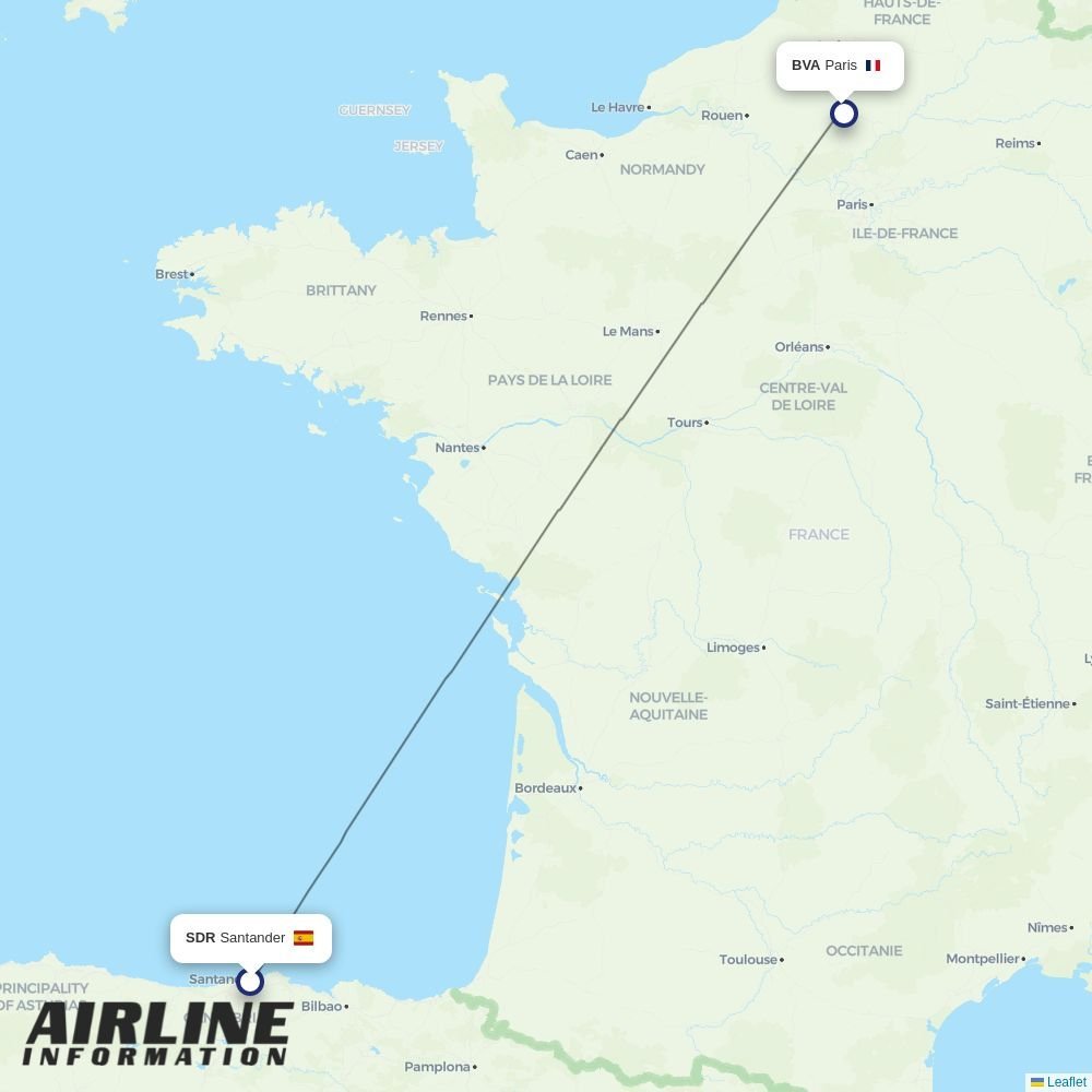 Airlines with flights from Santander to Paris (SDR to BVA) | Airline ...