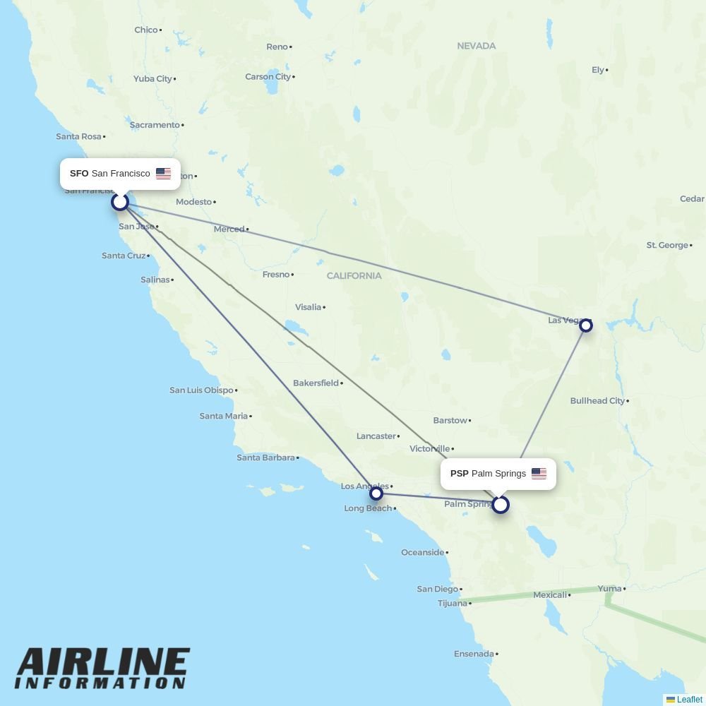 Airlines with flights from San Francisco to Palm Springs (SFO to PSP ...