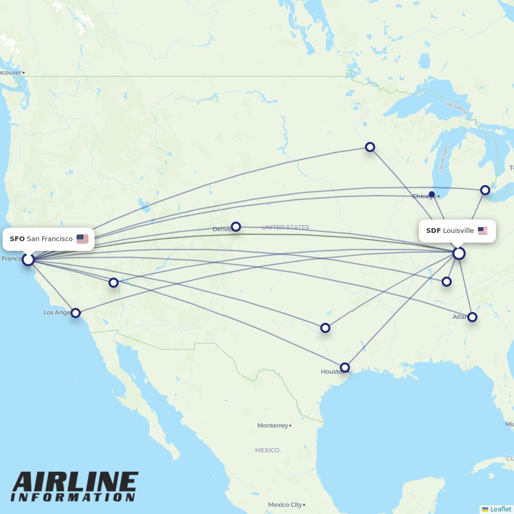 Airlines with flights from San Francisco to Louisville (SFO to SDF) | Airline Information