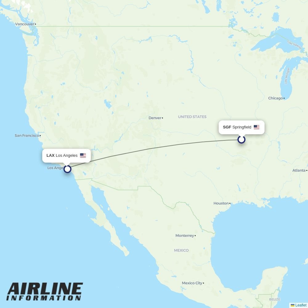 Airlines with flights from Springfield to Los Angeles (SGF to LAX ...