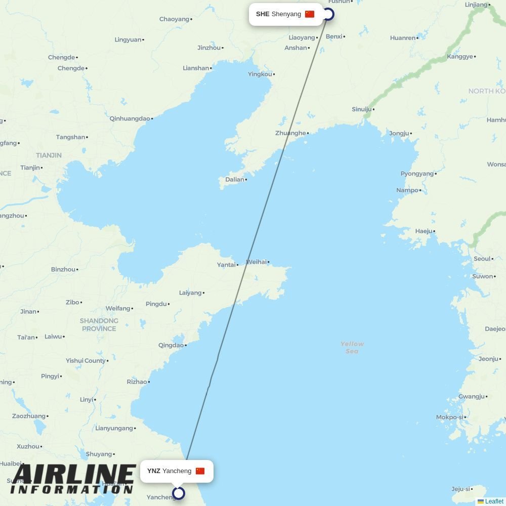 Airlines with flights from Shenyang to Yancheng (SHE to YNZ) | Airline ...