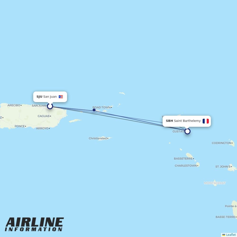 Airlines with flights from San Juan to Saint Barthelemy (SJU to SBH ...
