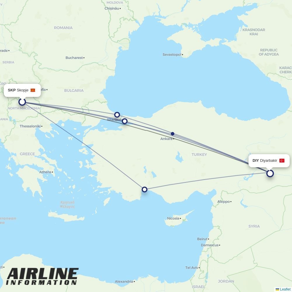 Airlines with flights from Skopje to Diyarbakir (SKP to DIY) | Airline ...