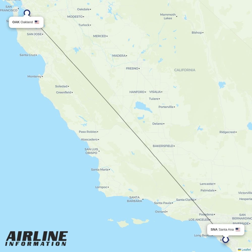 Airlines with flights from Santa Ana to Oakland (SNA to OAK) | Airline ...