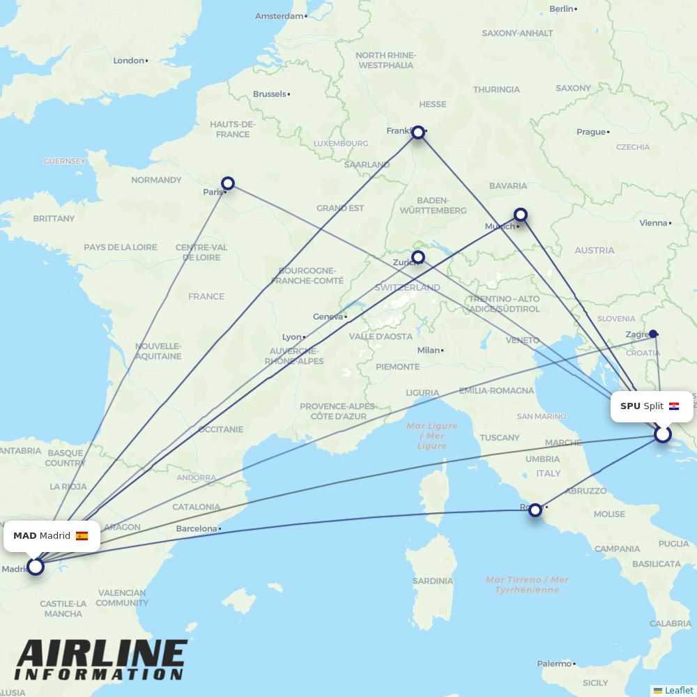 Airlines with flights from Split to Madrid (SPU to MAD) | Airline ...