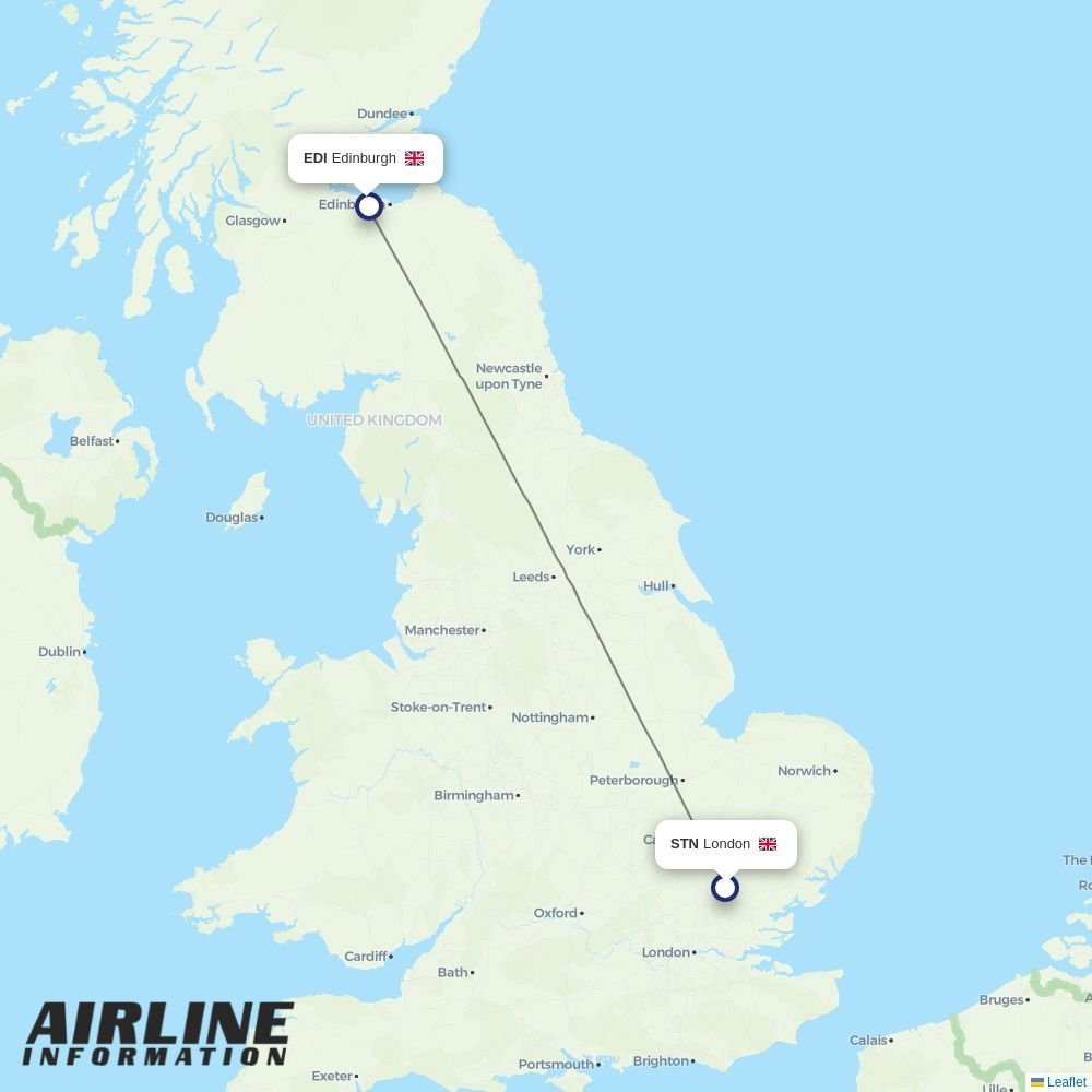 Airlines with flights from London to Edinburgh (STN to EDI) | Airline ...