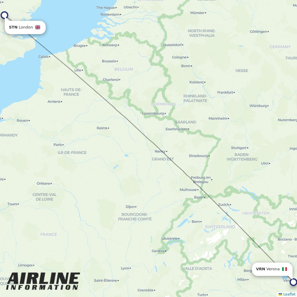 Airlines with flights from London to Verona (STN to VRN) | Airline ...