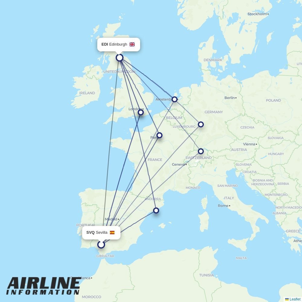 Airlines with flights from Sevilla to Edinburgh (SVQ to EDI) | Airline ...