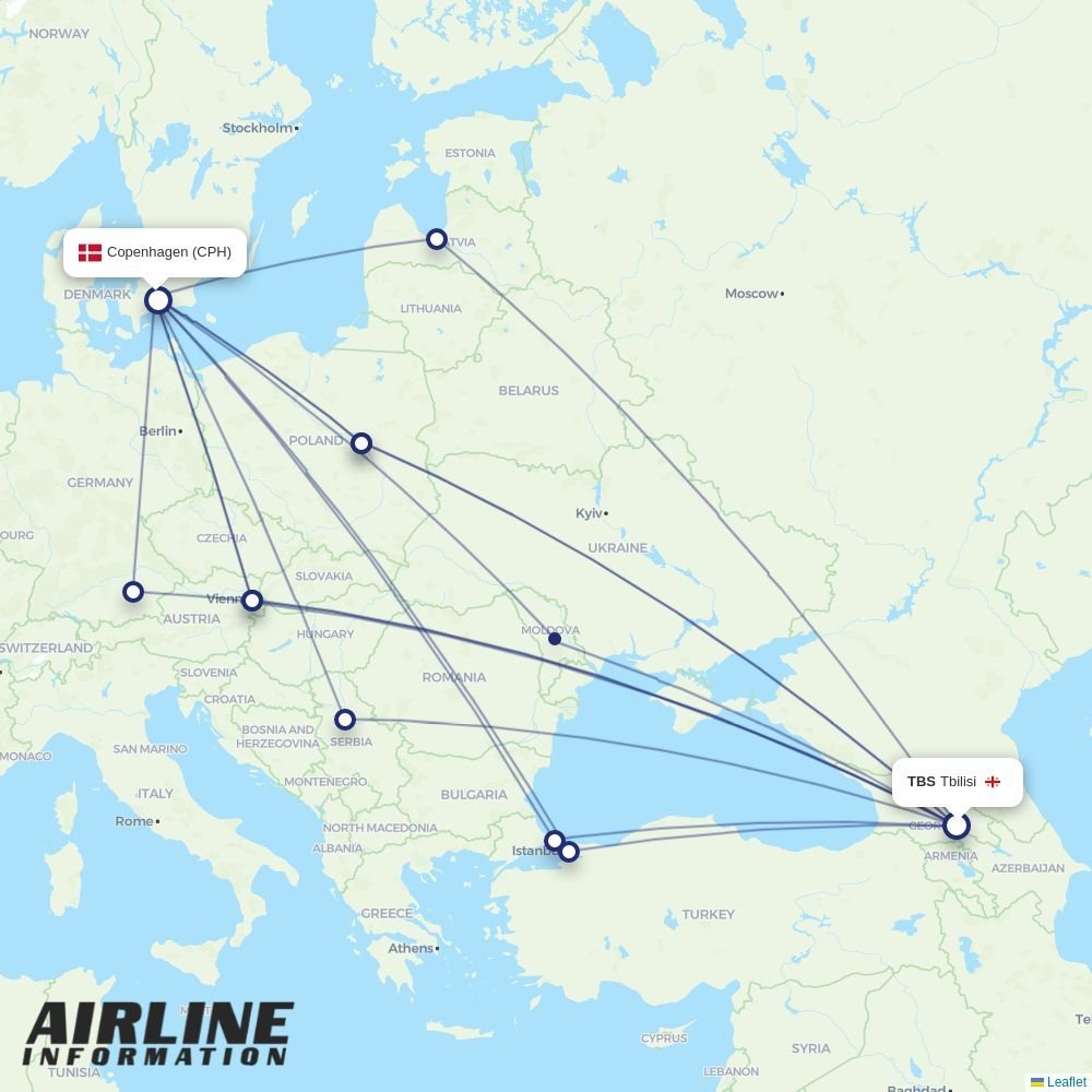 Airlines with flights from Tbilisi to Copenhagen (TBS to CPH) | Airline ...