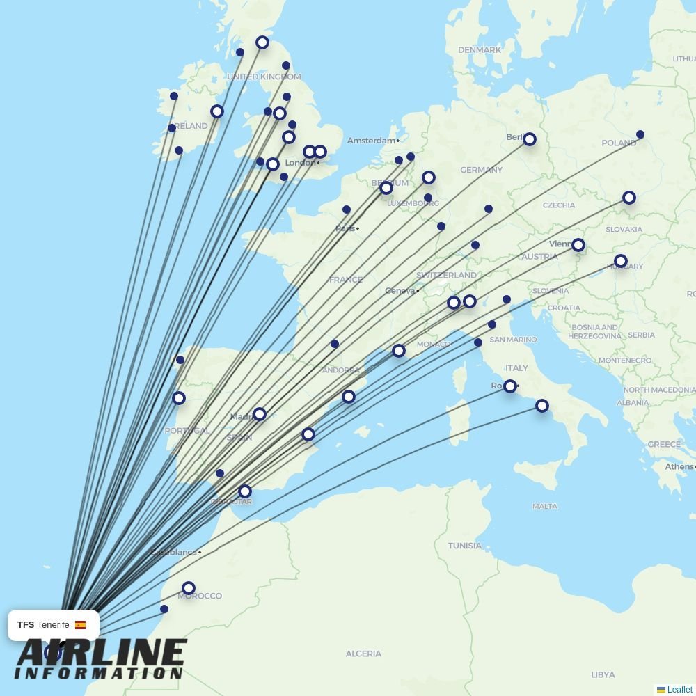 Ryanair flights from Tenerife (TFS) | Airline Information