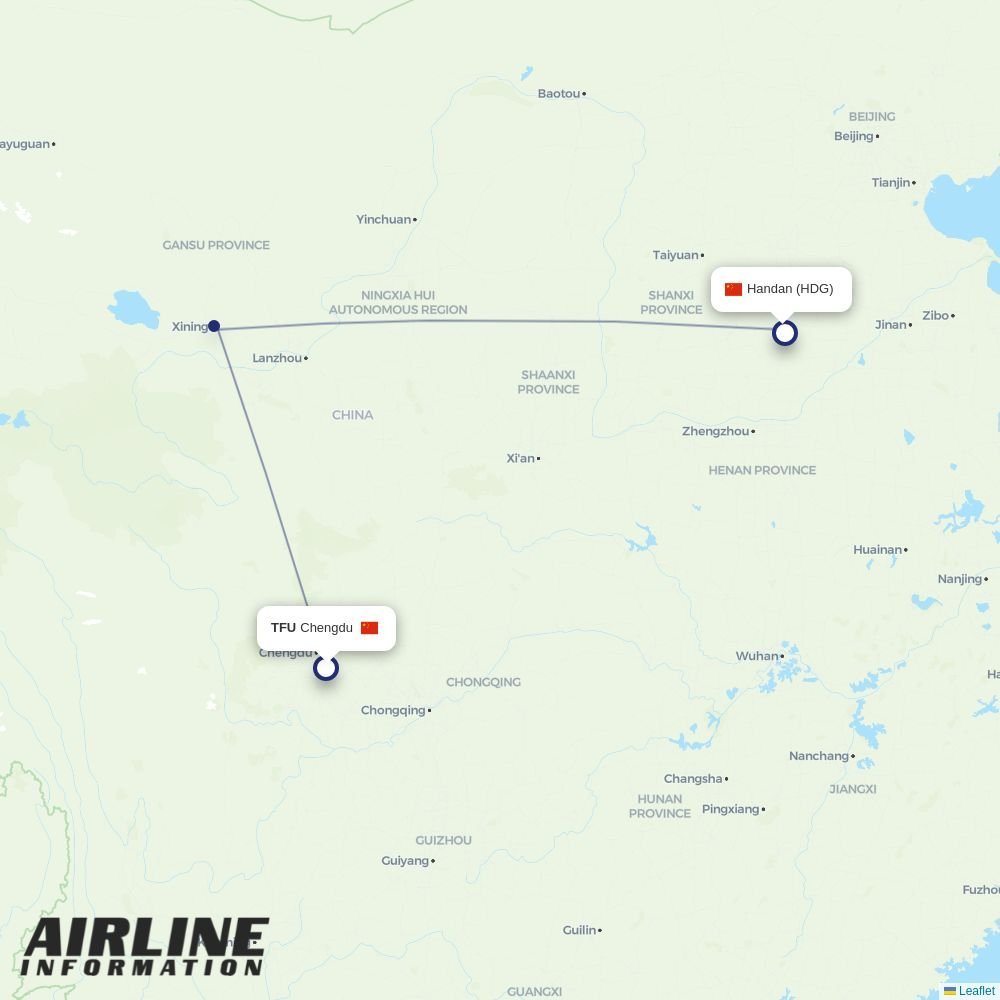 Airlines with flights from Chengdu to Handan (TFU to HDG) | Airline ...