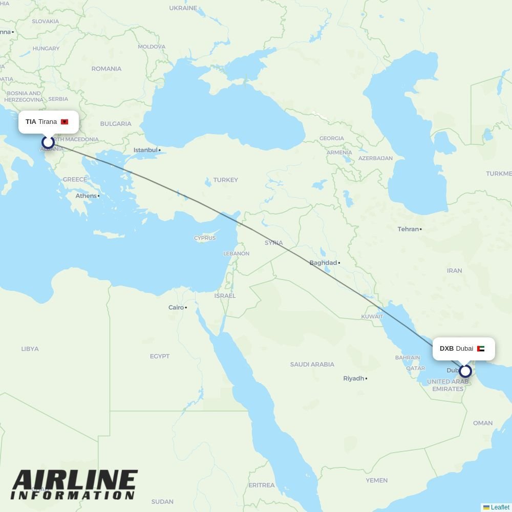 Airlines with flights from Tirana to Dubai (TIA to DXB) | Airline ...