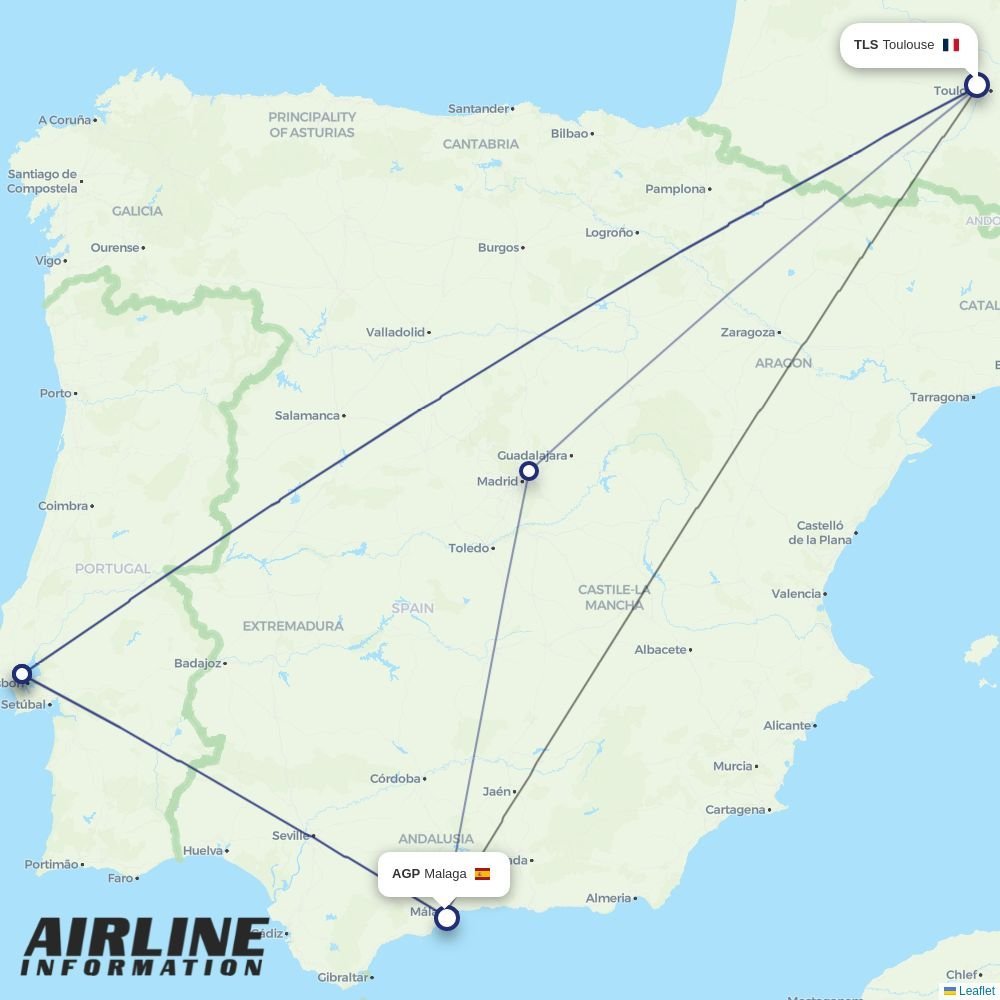 Airlines with flights from Toulouse to Malaga (TLS to AGP) | Airline ...
