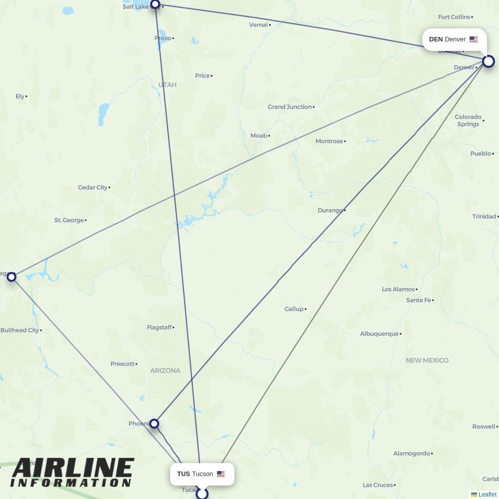 Airlines with flights from Tucson to Denver (TUS to DEN) | Airline ...