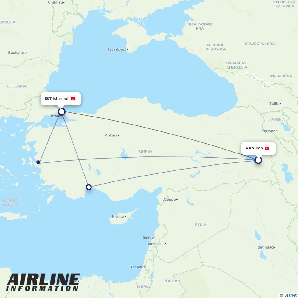 Airlines with flights from Van to Istanbul (VAN to IST) | Airline Information