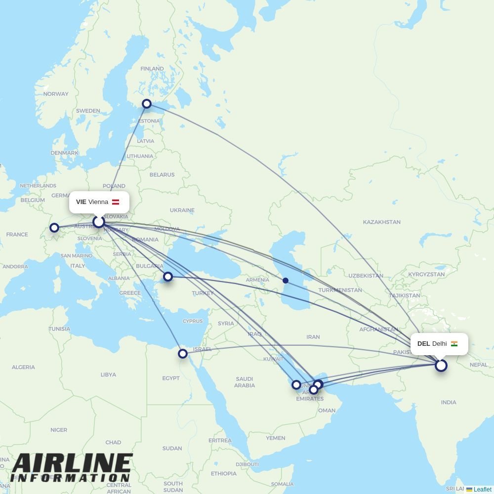 Airlines with flights from Vienna to Delhi (VIE to DEL) | Airline ...