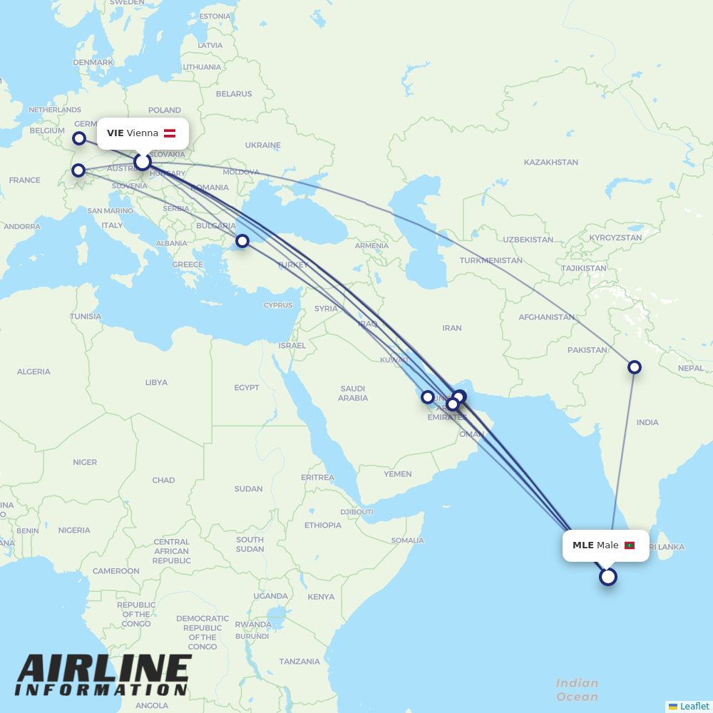 Airlines with flights from Vienna to Male (VIE to MLE) | Airline Information