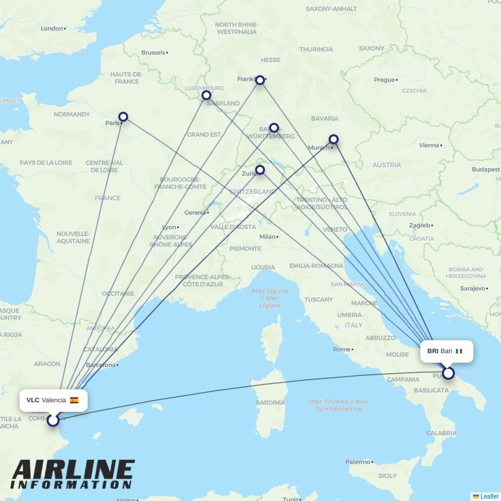 Airlines with flights from Valencia to Bari (VLC to BRI) | Airline ...