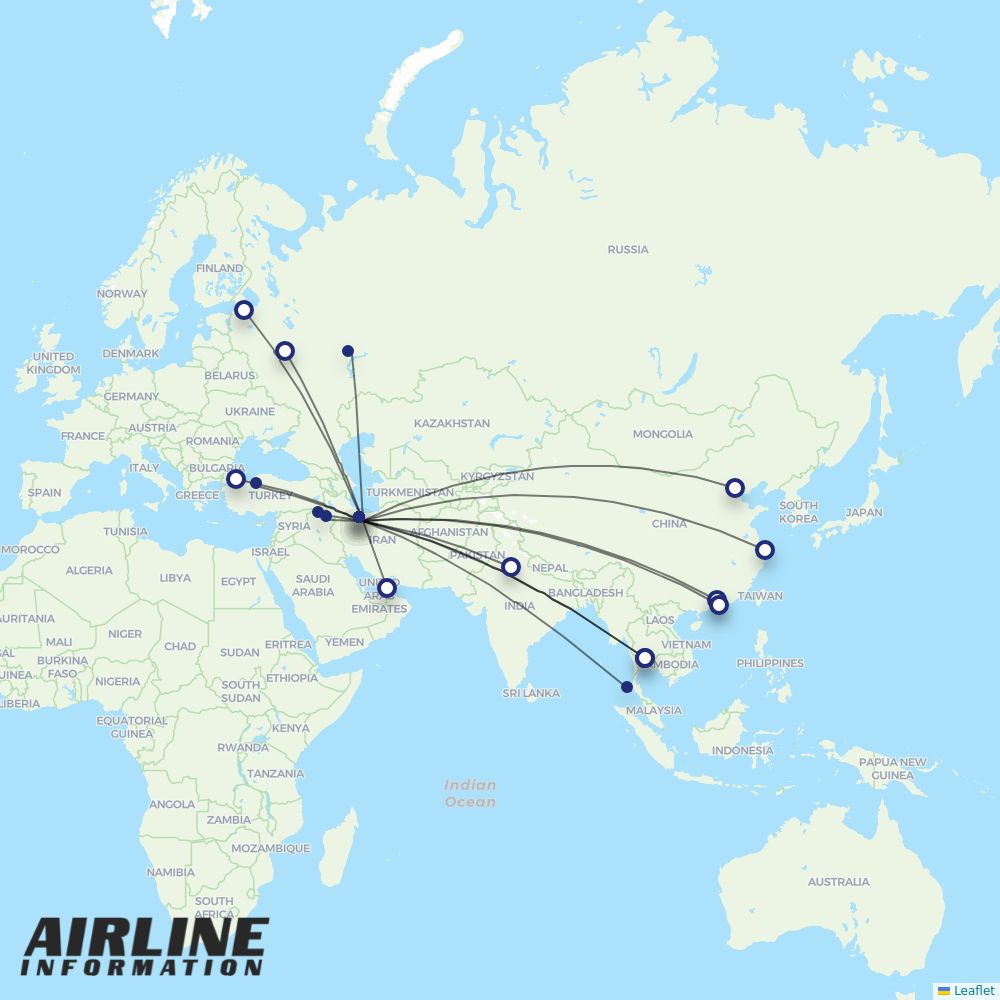 Mahan Air flights from Dubai (DXB) | Airline Information