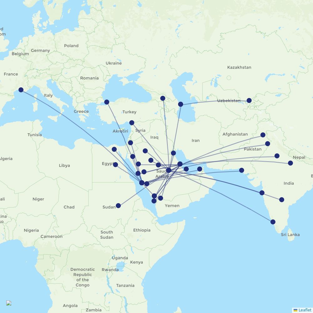 Flynas flights from Tbilisi (TBS) | Airline Information
