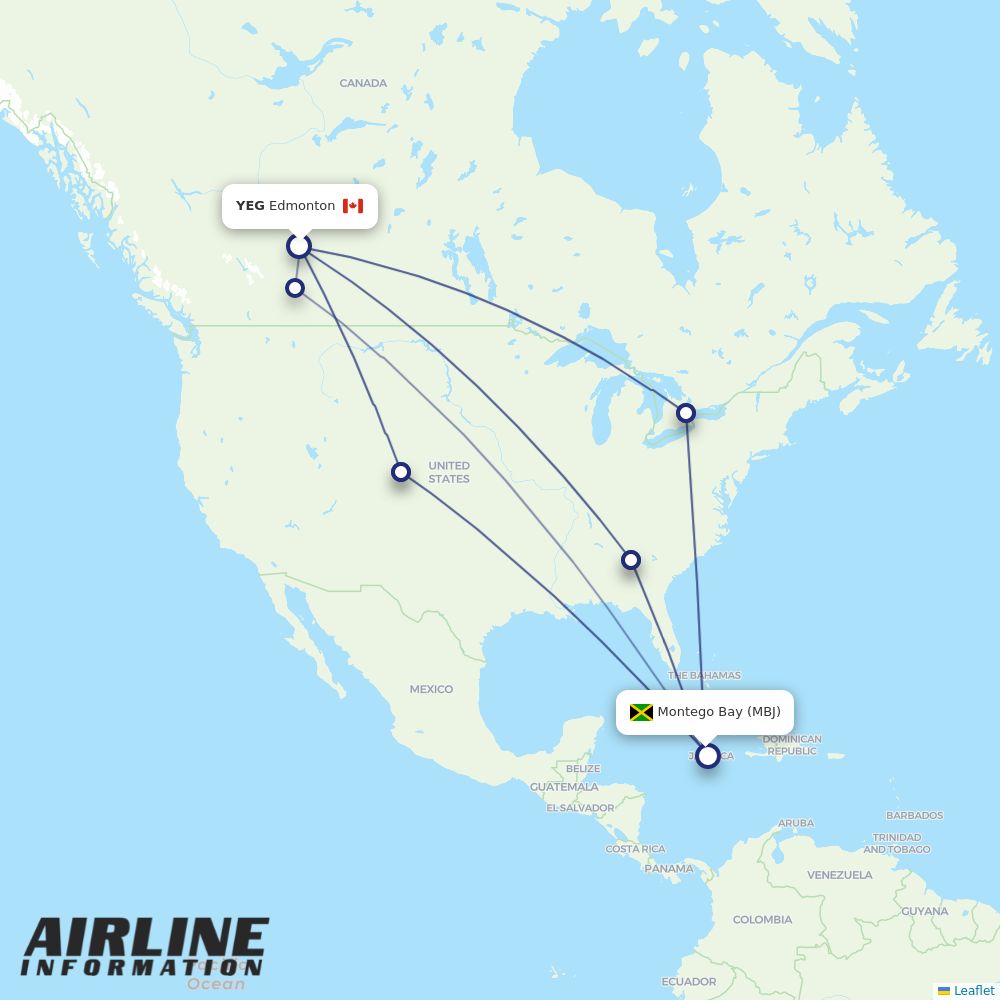 Airlines with flights from Edmonton to Montego Bay (YEG to MBJ ...