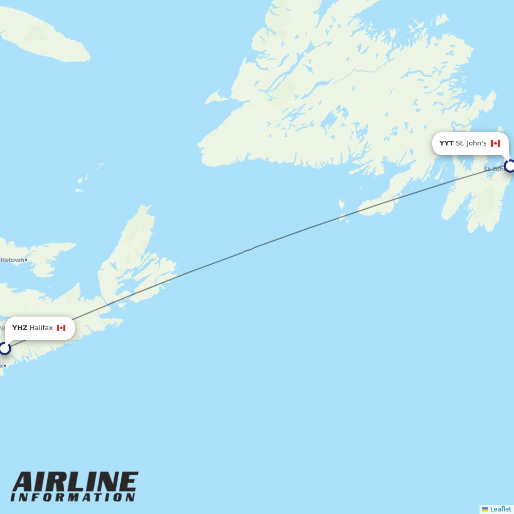 Airlines with flights from Halifax to St. John's (YHZ to YYT) | Airline ...