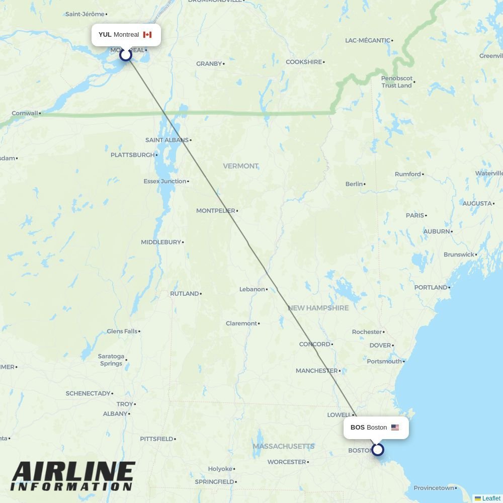 Airlines with flights from Montreal to Boston (YUL to BOS) | Airline ...