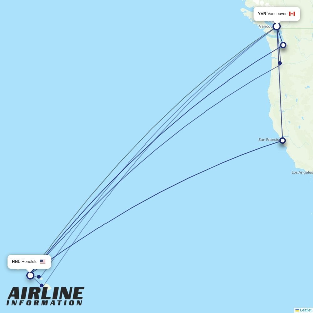 Airlines with flights from Vancouver to Honolulu (YVR to HNL) | Airline ...
