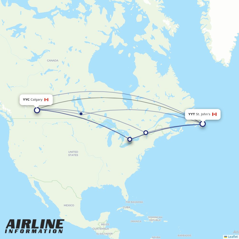 Airlines with flights from St. John's to Calgary (YYT to YYC) | Airline ...