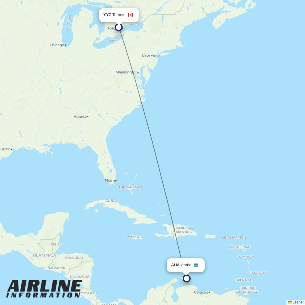 Airlines with flights from Toronto to Aruba (YYZ to AUA) | Airline ...