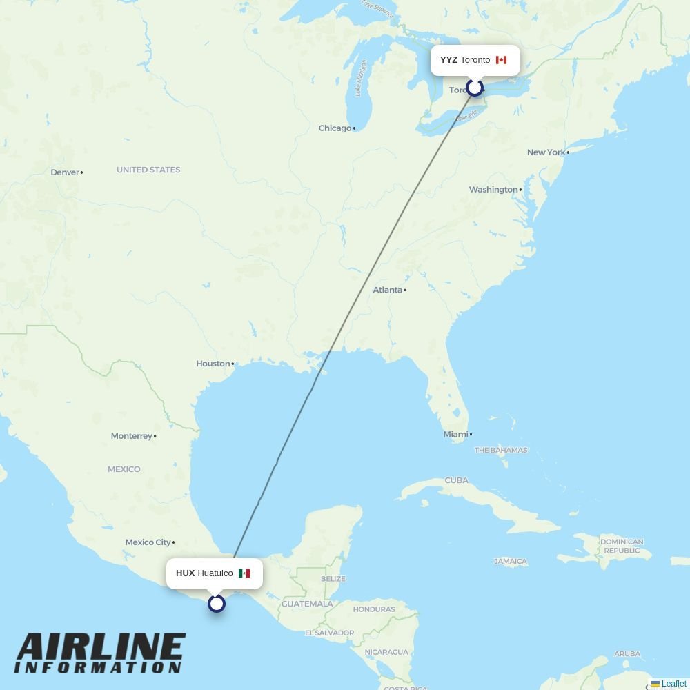 Airlines with flights from Toronto to Huatulco (YYZ to HUX) | Airline ...