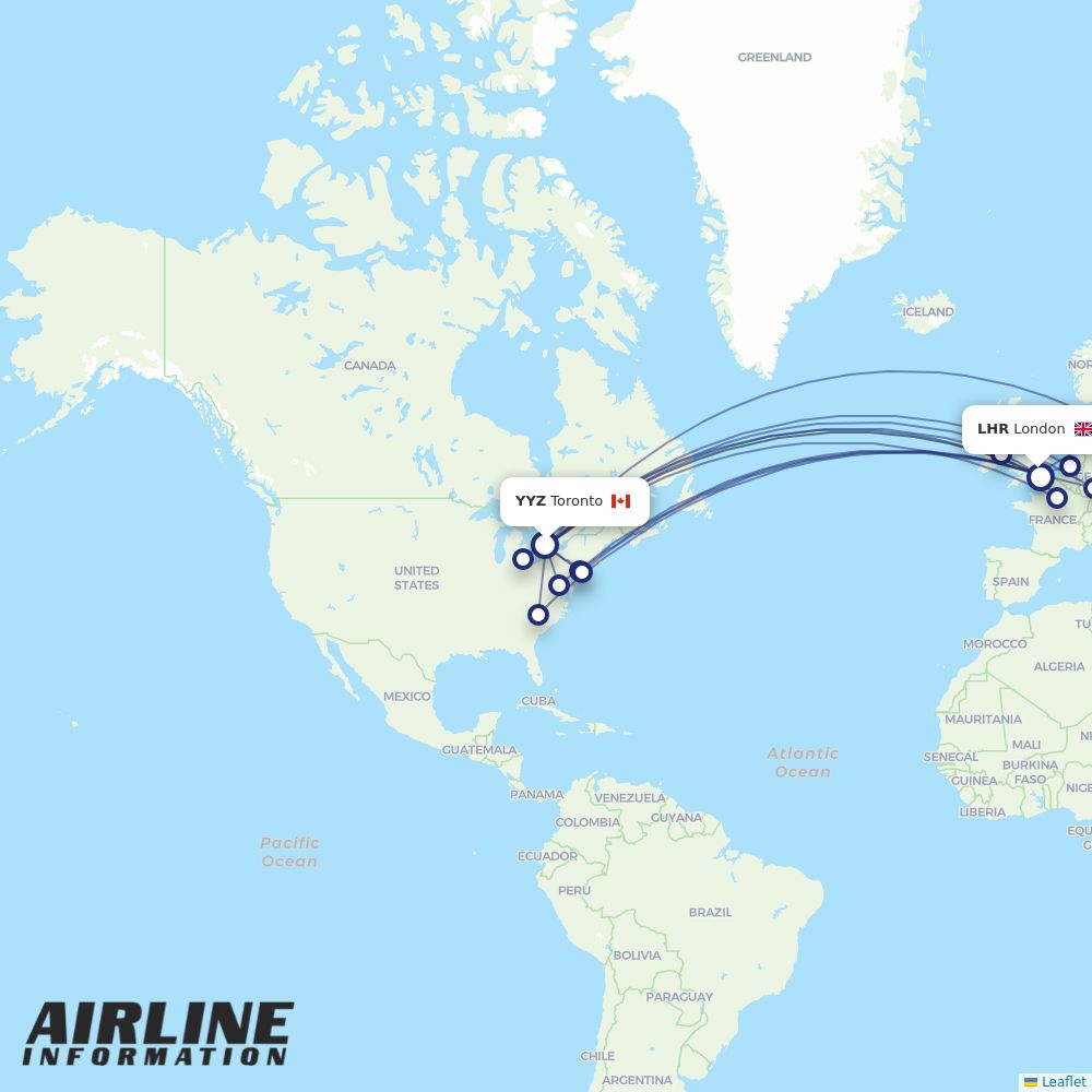 Airlines with flights from Toronto to London (YYZ to LHR) | Airline ...