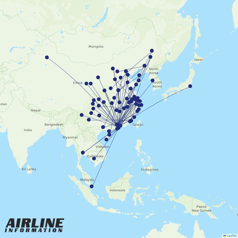 Shenzhen Airlines flights from Wenzhou (WNZ) | Airline Information